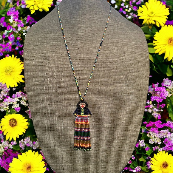 Vintage | Jewelry | Vintage Native American Huichol Seed Beed Necklace ...